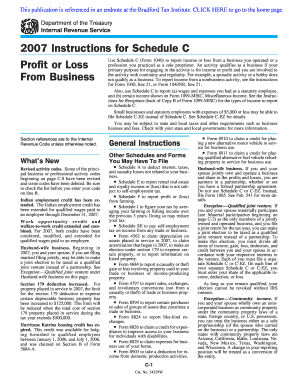 Fillable Online Instruction 1040 Schedule C (2007). Instructions for ...