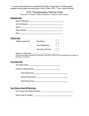 Fillable Online aucegypt (Please attach names of petitioners on last page of this form form can ...