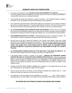 Fillable Online Residents Move-Out Instructions Fax Email Print - pdfFiller