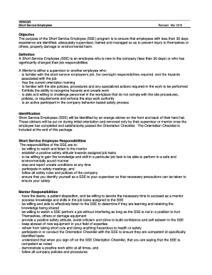 Fillable Online Short bServiceb Employee Package - Vencor Fax Email ...