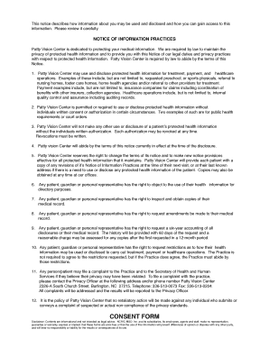 Fillable Online HIPAA Form - Patty Vision Centers Fax Email Print ...