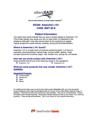 Fillable Online the art and science of smart patch testing TM EE345 ...