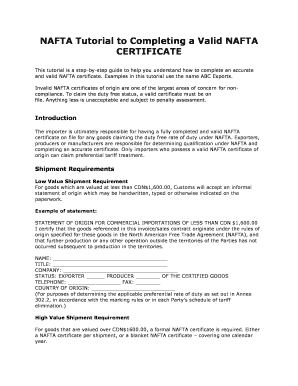 Fillable Online Tutorial to Complete A NAFTA Form - Xmultiple Fax Email ...