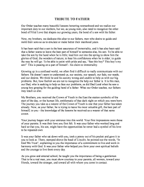 Fillable Online TRIBUTE TO FATHER Fax Email Print - pdfFiller