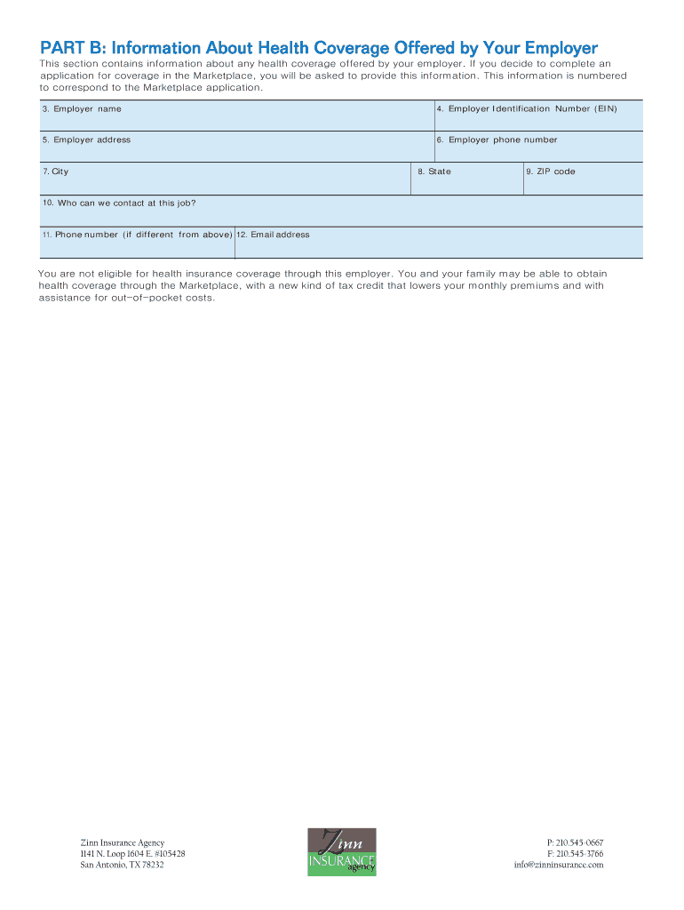 Fillable Online To obtain the Exchange notice for employees without ...