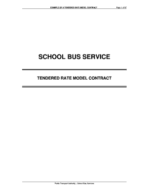 Fillable Online schoolbuses wa gov Tendered Rate Model Contract - For ...