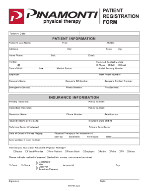Fillable Online Medicare Patient Forms - Pinamonti Physical Therapy and Wellness ... Fax Email ...