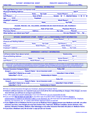 Fillable Online Full Legal Name (how name is on insurance card ...