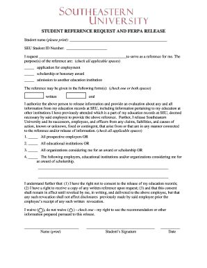 Fillable Online Student Reference Request Form Fax Email Print - pdfFiller