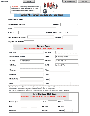 Fillable Online montgomerycountymd Before/After School Scheduling ...