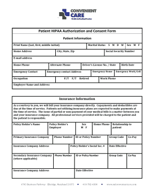 Fillable Online Patient HIPAA authorization and consent form6 ...