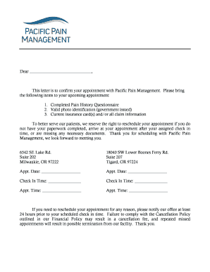 Fillable Online Complete Patient Packet - Pacific Pain Management Fax ...