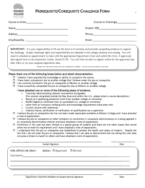 Fillable Online Prerequisite Challenge Form Fillable.pdf ...