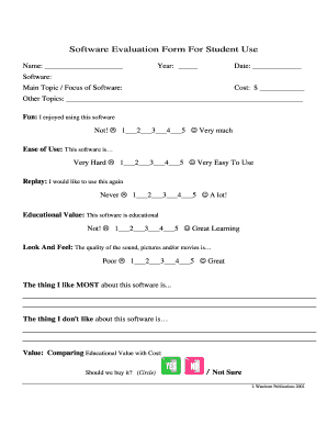 Fillable Online Software Evaluation Form Stdts Fax Email Print - pdfFiller