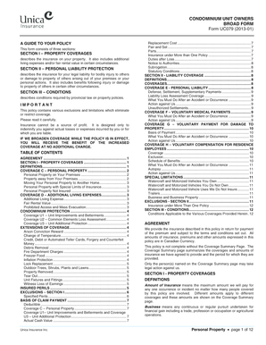 Fillable Online aandainsurance CONDOMINIUM UNIT OWNERS BROAD FORM Form ...