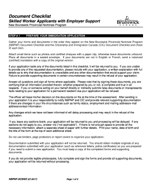 Fillable Online Skilled Worker Applicants with Employer Support Fax ...