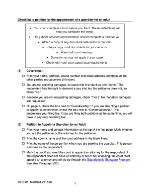 Fillable Online utcourts Checklist to petition for the appointment of a ...