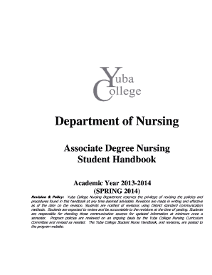 Fillable Online nursing yccd ADN Nursing Student Handbook - Yuba ...