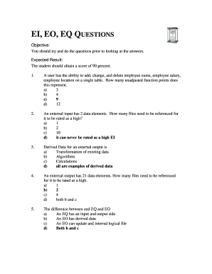 Fillable Online EI, EO, EQ QUESTIONS Fax Email Print - pdfFiller