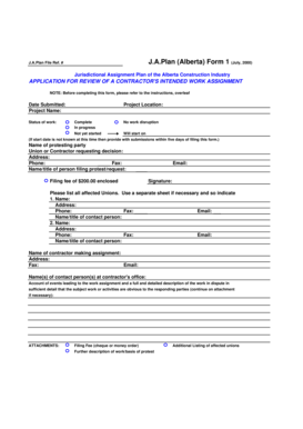 Fillable Online clra J.A.Plan (Alberta) Form 1 (July, 2000) - clra Fax ...