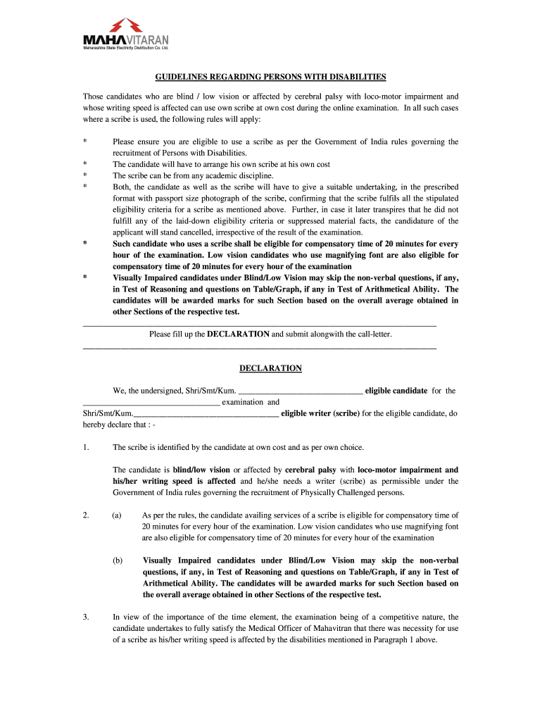 Fillable Online Scribe Declaration Form.doc Fax Email Print - pdfFiller