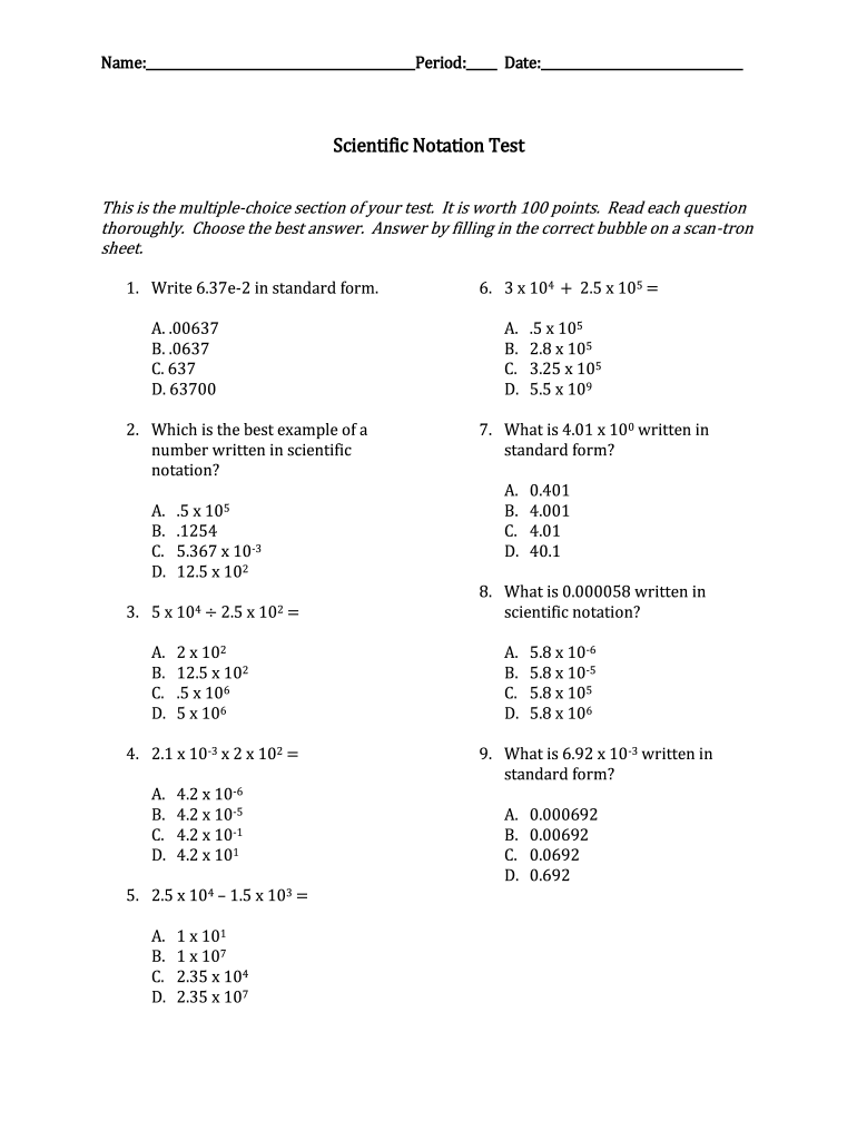 33 Chemistry Scientific Notation Worksheet Answers Support Worksheet