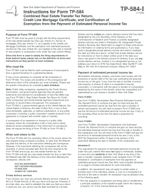 Fillable Online Form TP-584-I: November 2004, Instructions for Form TP ...