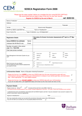 Fillable Online cem SOSCA Registration Form 2009 - CEM - cem Fax Email ...