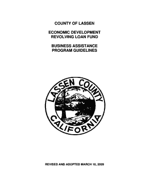 Fillable Online lassencounty Business Assistance Guidelines - Lassen ...