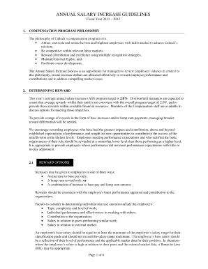 Fillable Online ANNUAL SALARY INCREASE GUIDELINES Fax Email Print ...