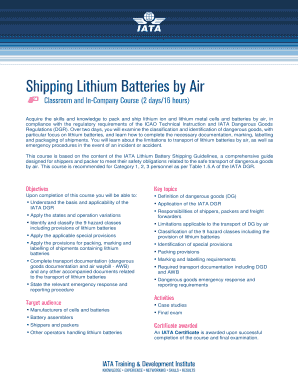 Fillable Online iata Acquire the skills and knowledge to pack and ship ...