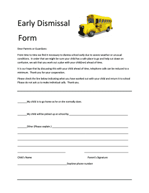 Fillable Online delcomschools Early Dismissal - delcomschools Fax Email ...