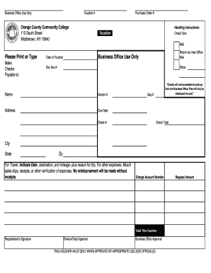 Fillable Online sunyorange Voucher Request Form (PDF) - SUNY Orange - sunyorange Fax Email Print ...