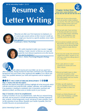 Fillable Online seiu1000 Resume Letter Writing - SEIU Local 1000 ...