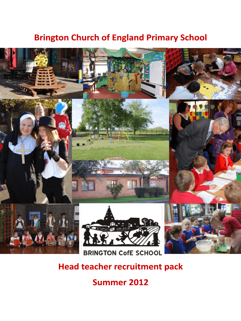 Fillable Online Brington Church of England Primary School Head teacher ...