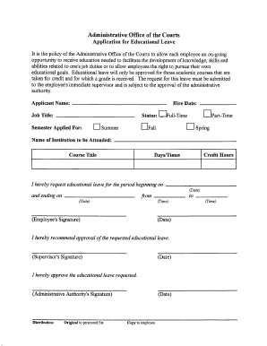 Fillable Online EDUCATIONAL LEAVE PURPOSE Fax Email Print - pdfFiller