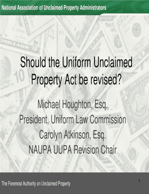 Fillable Online unclaimed Should the Uniform Unclaimed Property Act be ...