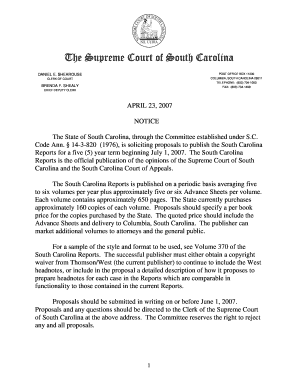 Fillable Online sccourts Notice for Advance Sheet Fax Email Print ...