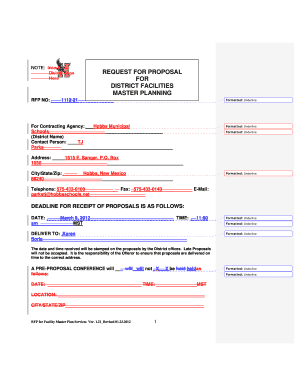 Fillable Online RFP - Facilities Master Plan Fax Email Print - pdfFiller