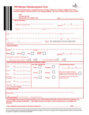Fillable Online sjeccd VSP Out-of-Network Claim Form - San Jose ...