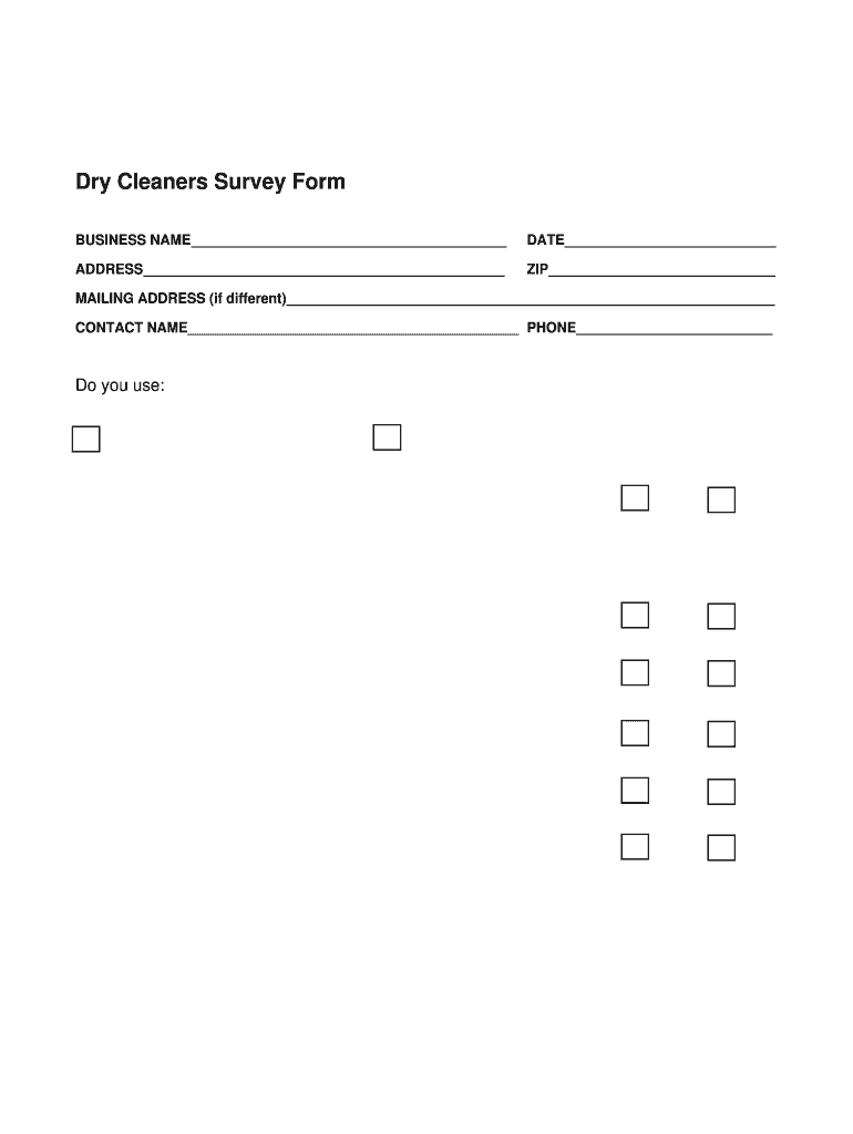 Fillable Online cityofsalem Dry Cleaners Survey Form - Salem, Oregon ...
