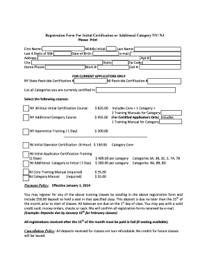 Fillable Online Registration Form For Initial Certification or Ad ...