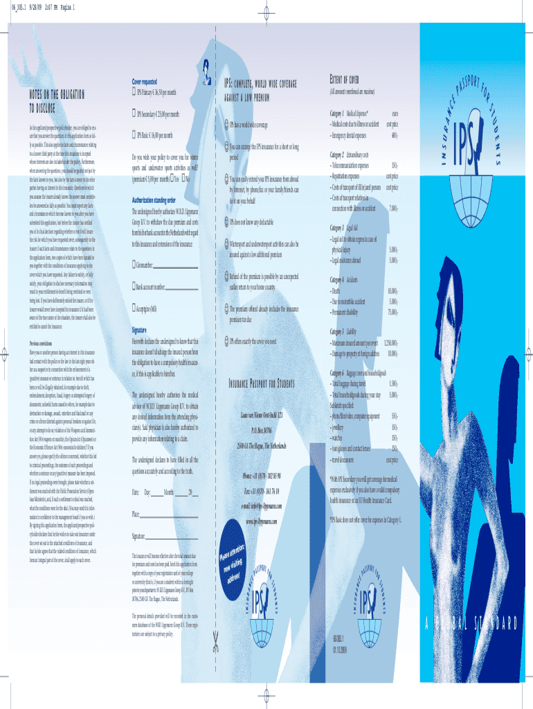 Fillable Online Ips Insurance Application Fax Email Print - pdfFiller