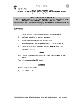 Fillable Online FOR SMALL-SCALE AFFORESTATION AND REFORESTATION PROJECT ...