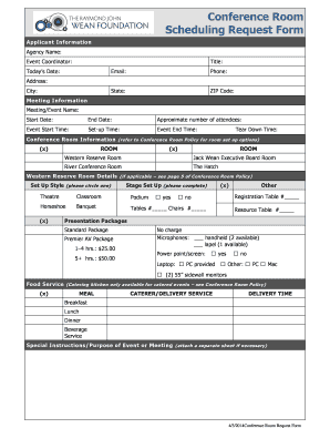 Fillable Online rjweanfdn Conference Room Scheduling Request Form - The ...