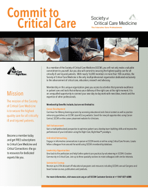 Fillable Online sccm Commit to Critical Care - Society of Critical Care Medicine - sccm Fax ...
