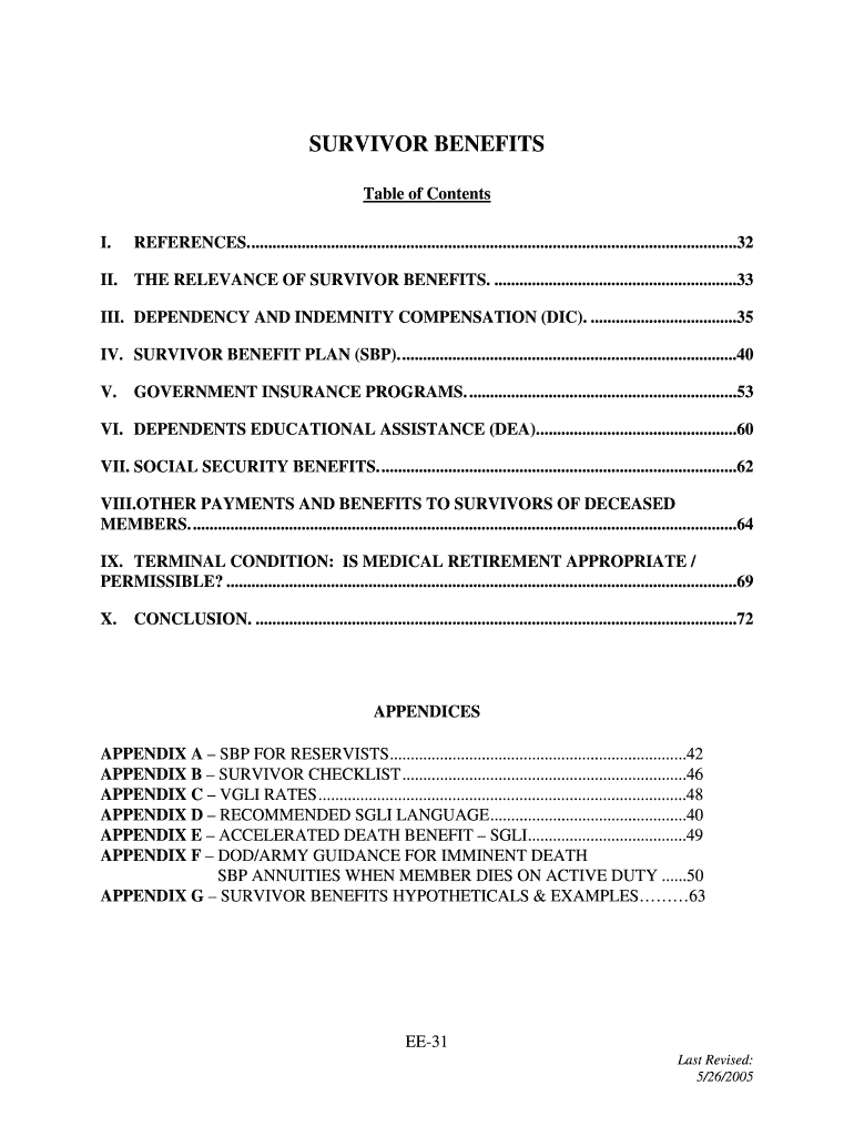 Fillable Online THE RELEVANCE OF SURVIVOR BENEFITS Fax Email Print - pdfFiller