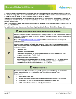 Fillable Online Charge-off Settlement Checklist Fax Email Print - pdfFiller