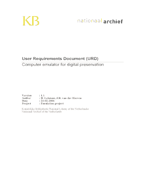 Fillable Online User Requirements Document (URD) Fax Email Print ...