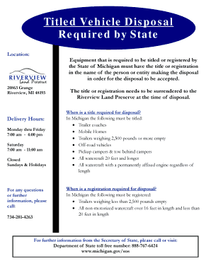 Fillable Online Titled Vehicle Disposal Fax Email Print - pdfFiller